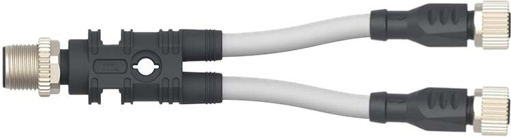 Y-Type Splitter M12 Male M12 Female Straight